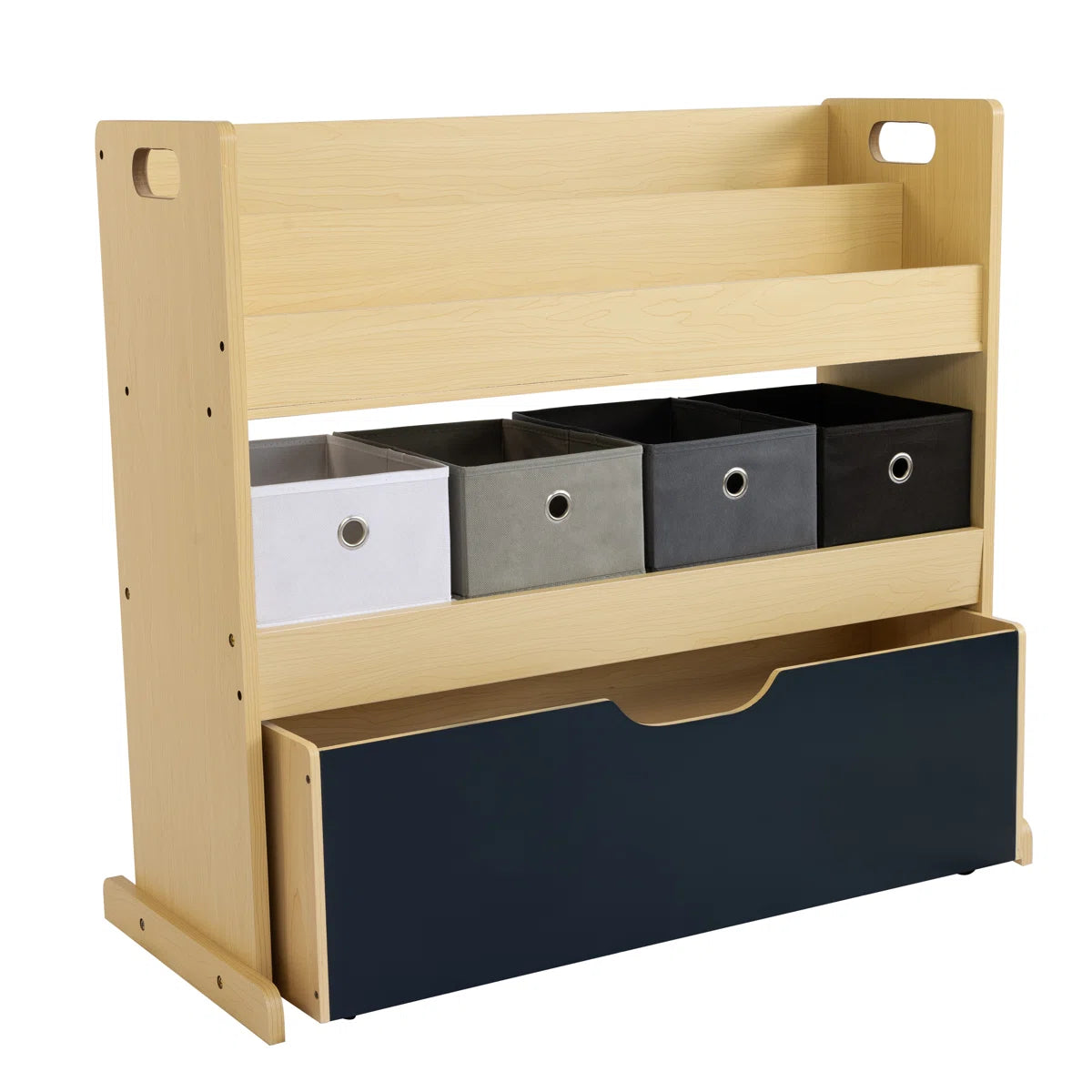Kids Toy Storage Unit: 3-in-1 Organiser with Bookshelf, Chalkboard & R ...